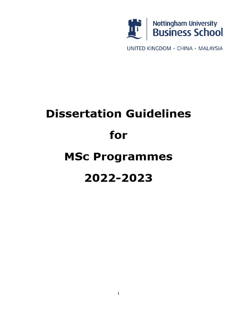 2023 NUBS MSC Dissertation Handbook | PDF