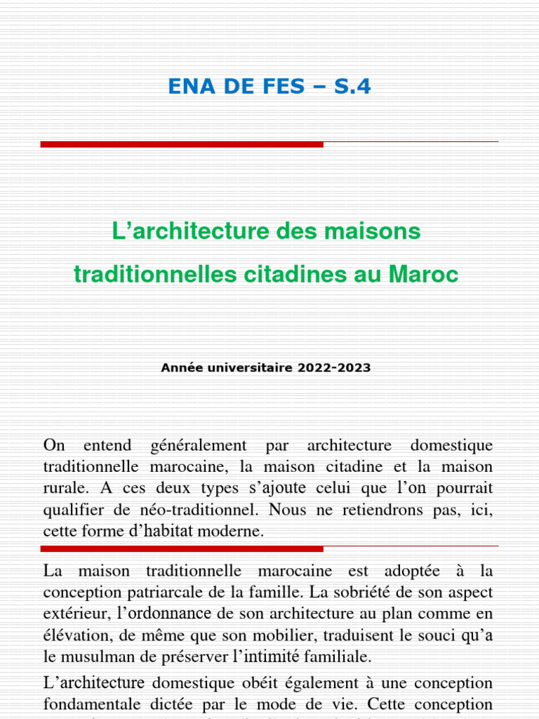L'architecture Domestique Au Maroc | PDF