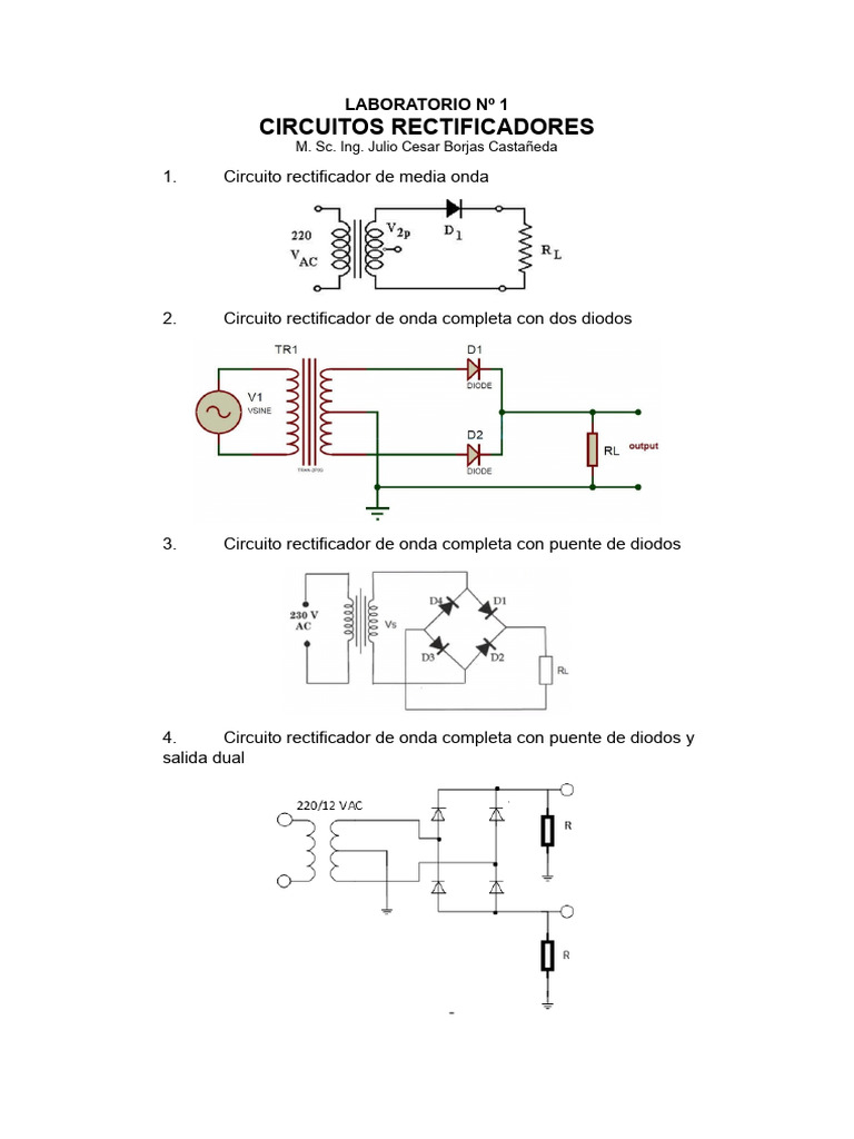 Labo1 Circuitos Rectificadores | PDF | Ciencia y matemáticas