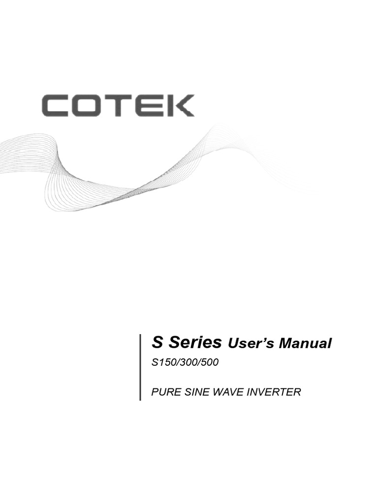 Cotek Pure Sine Wave Inverter Manual | PDF