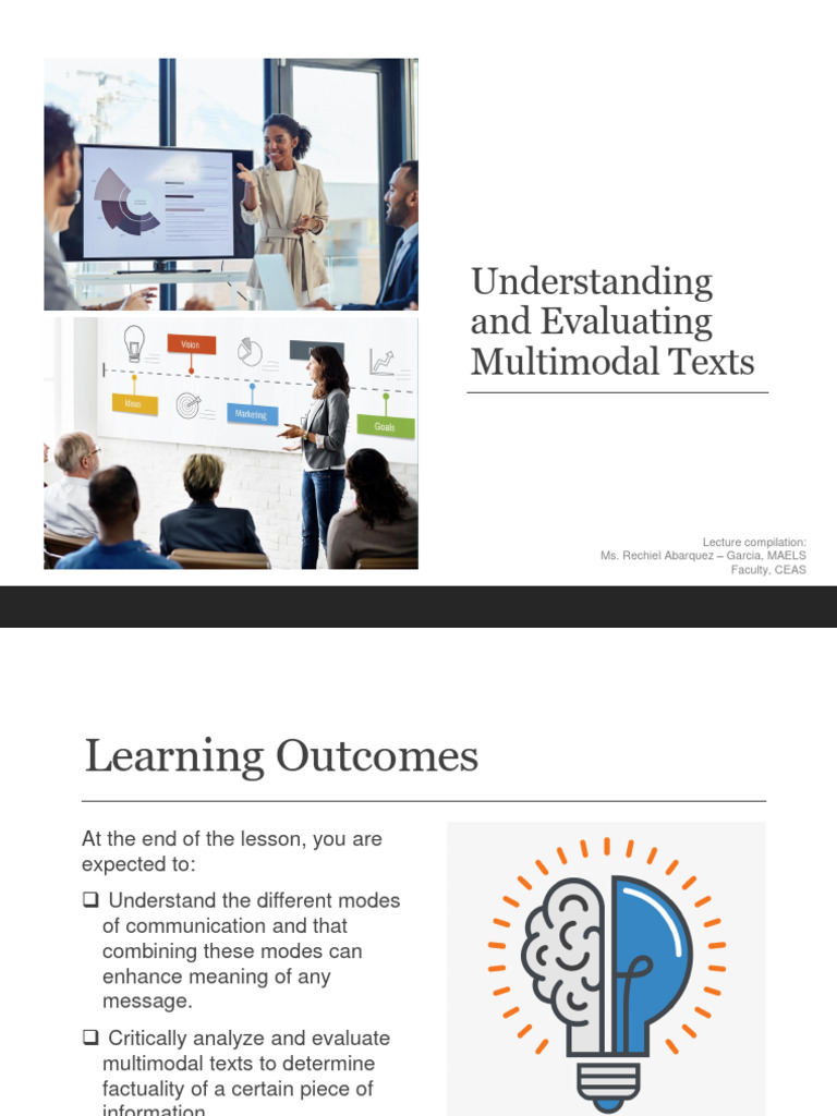 Understanding and Evaluating Multimodal Texts | PDF