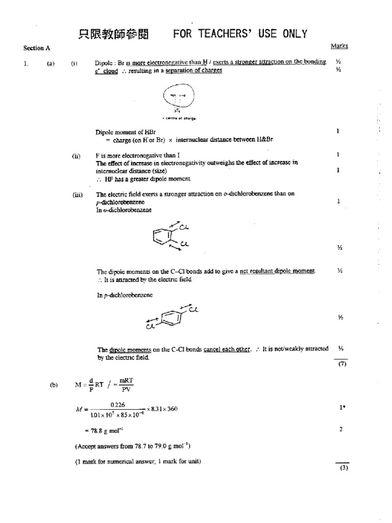 1997 AL Chemistry Paper 2 Marking Scheme | PDF