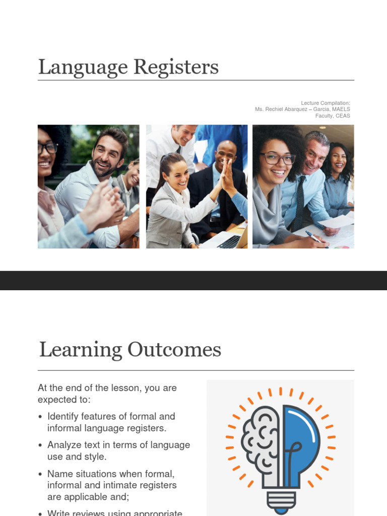 Language Registers | PDF