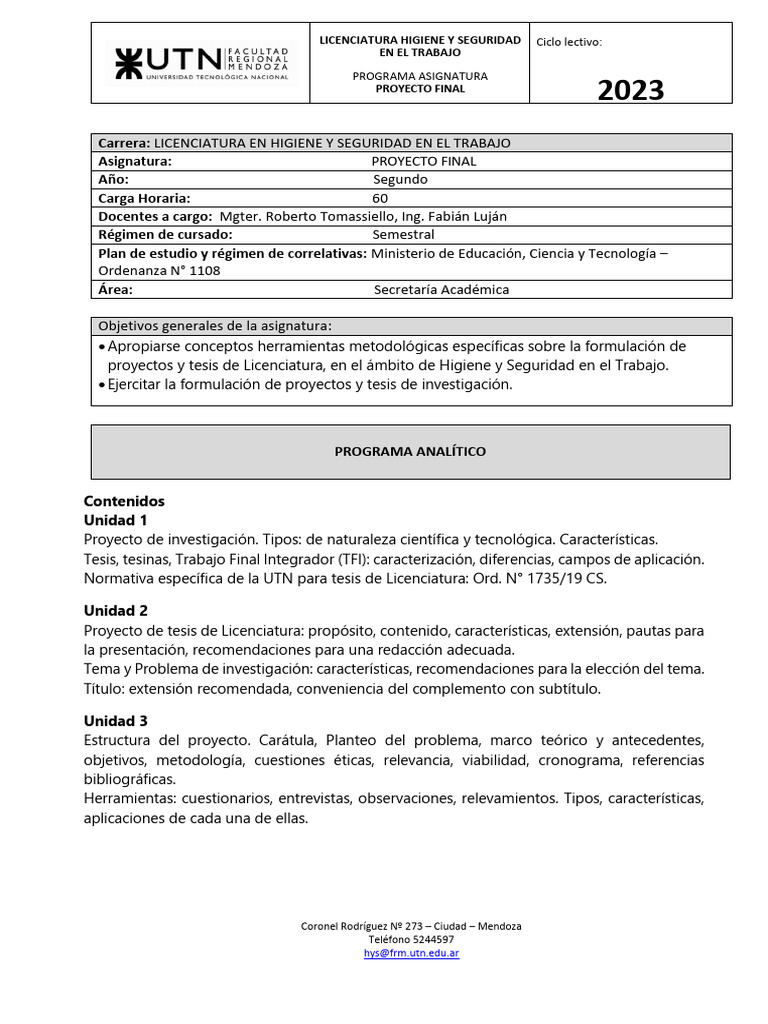 PF - Programa - 2023 | PDF