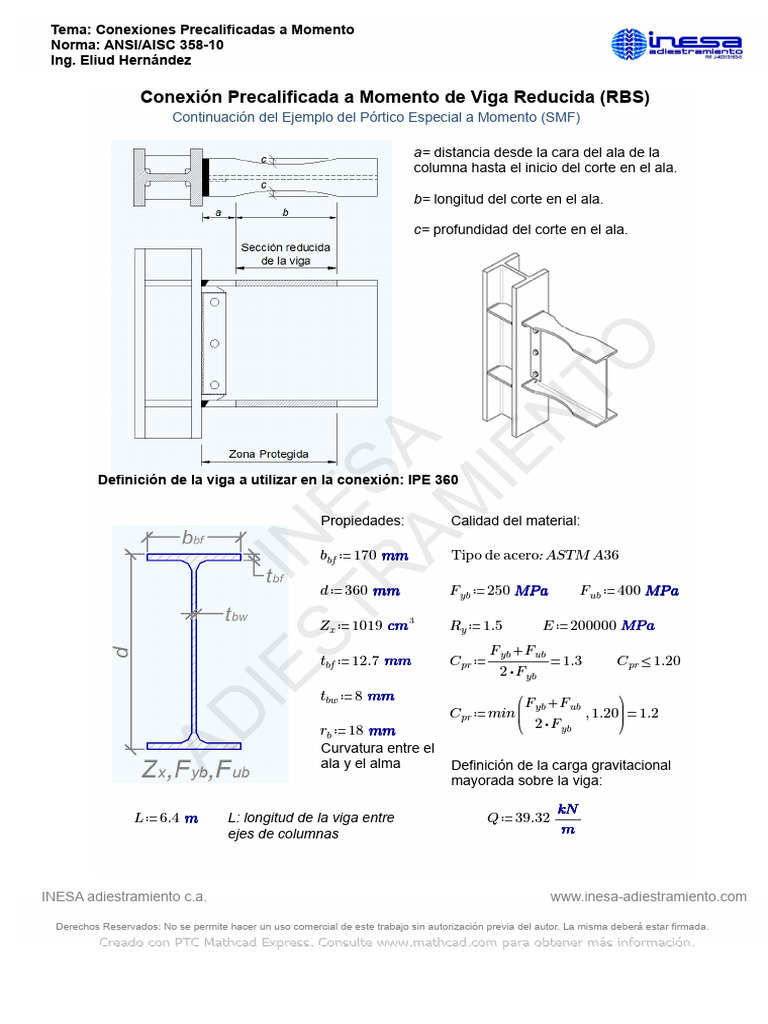 Ejemplo-Diseño Conexión RBS | PDF