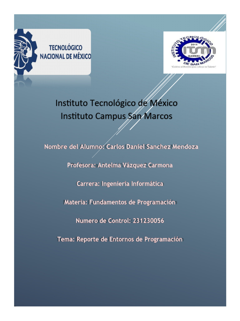 Reporte de Entornos de Programacion | PDF