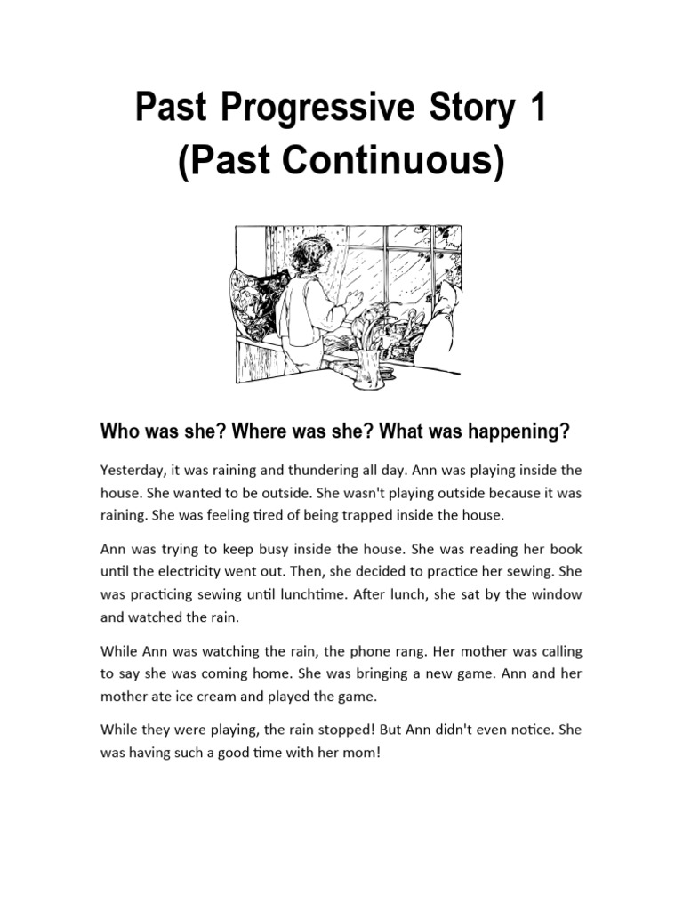 Past Progressive Story 1 | PDF