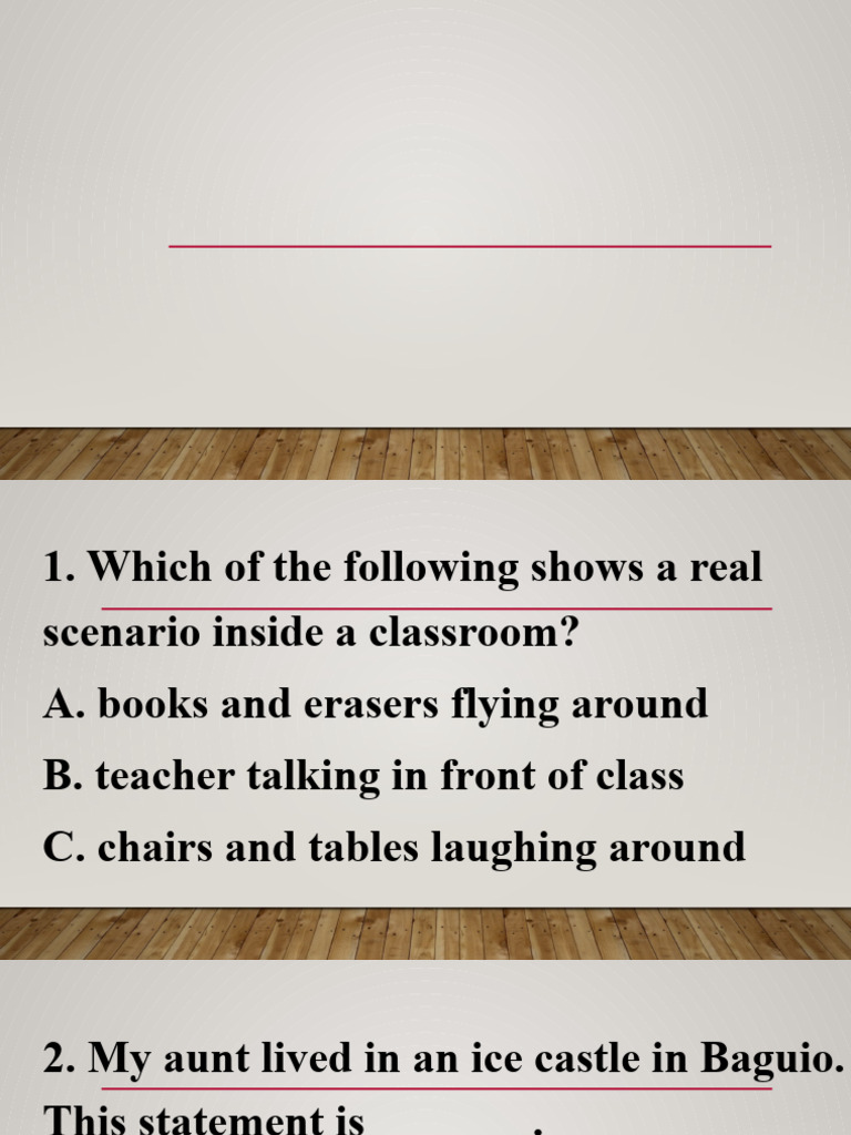 Real-Make Believe QUESTIONS | PDF