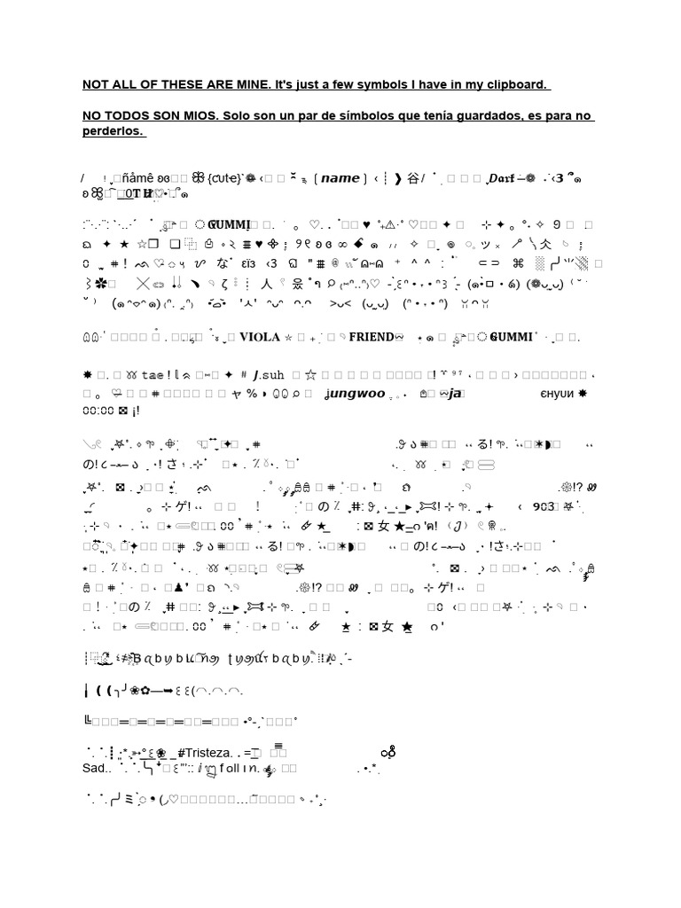 Symbols - Nicks+.. ? | PDF