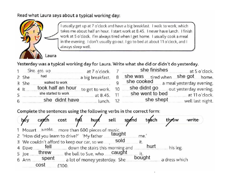 Past simple Task (1) | PDF