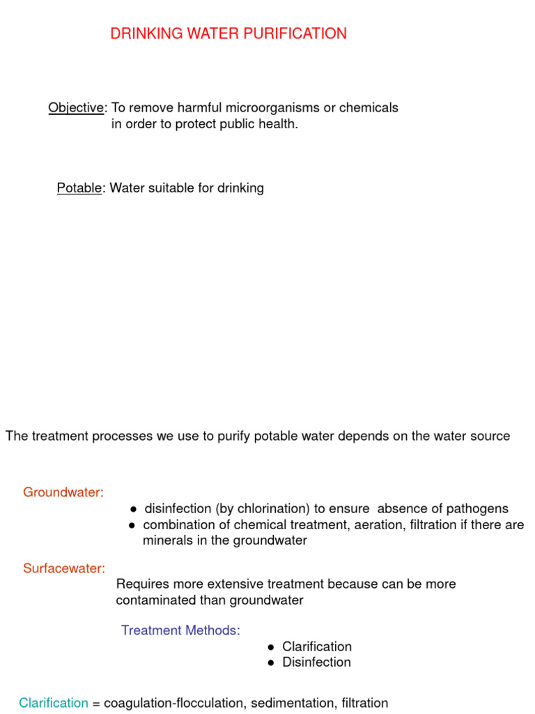 Drinking Water Purification | PDF | Water Purification | Filtration