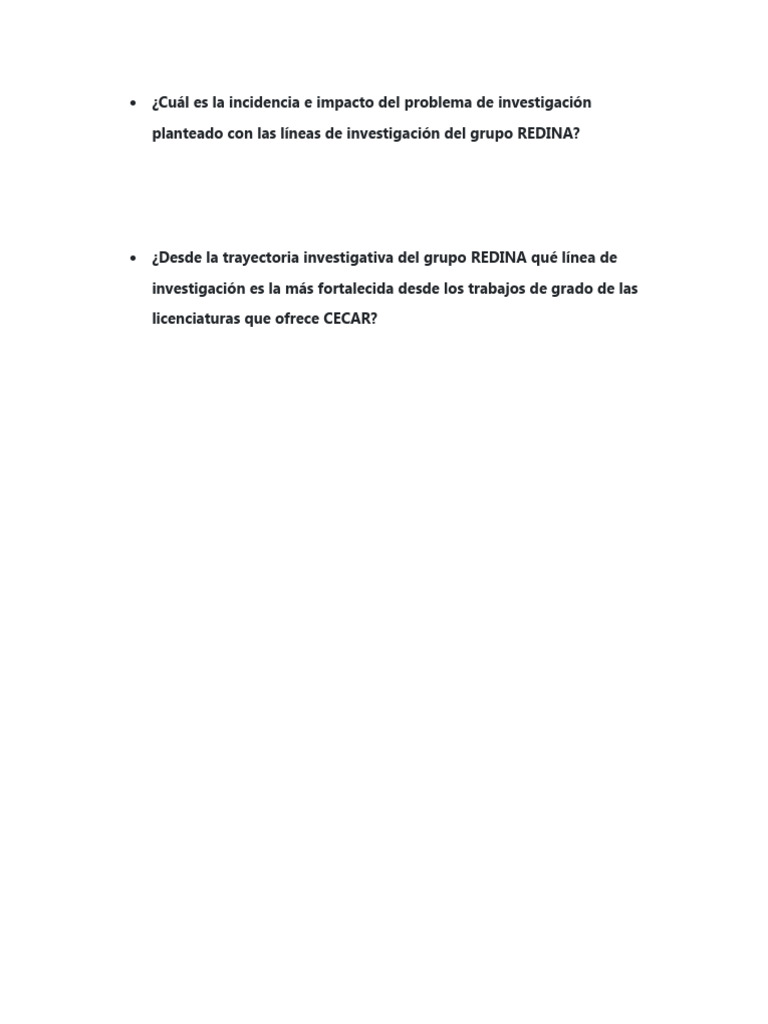 Impacto del problema en REDINA | PDF