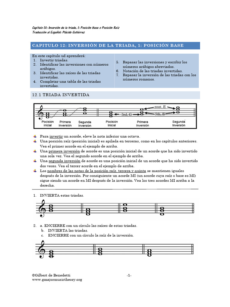 Inversiones de Acordes | Descargar gratis PDF | Acorde (Música ...