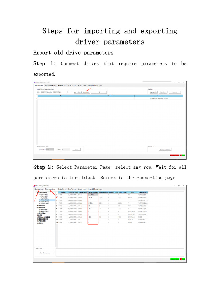 Steps For Importing and Exporting Driver Parameters | PDF
