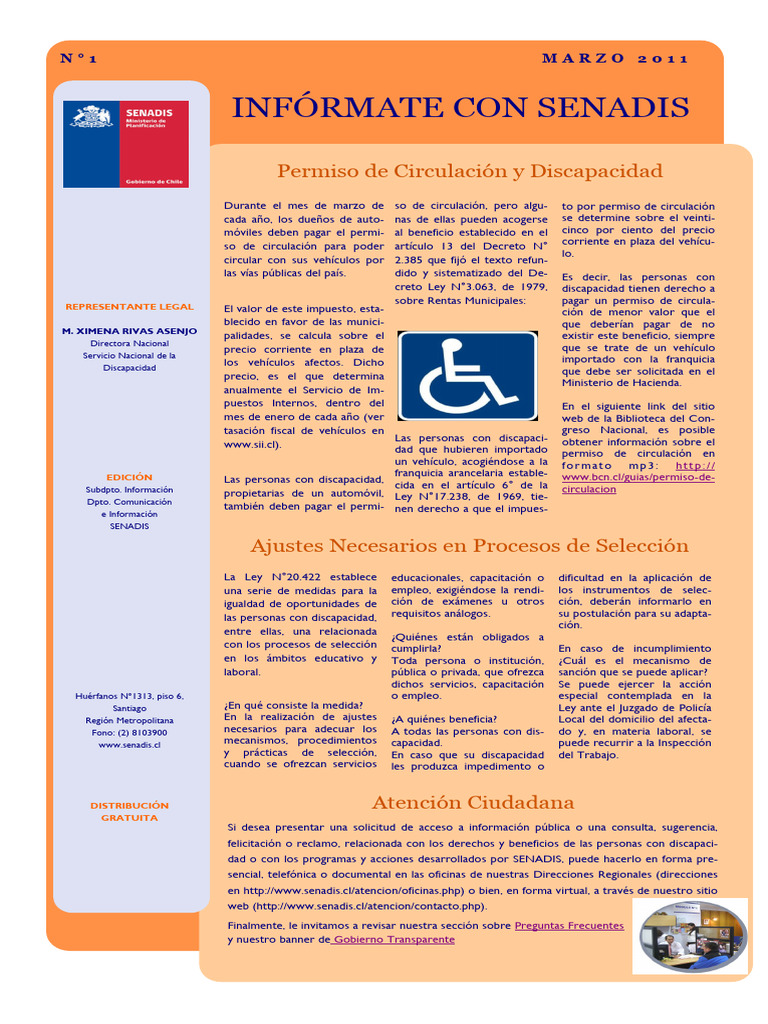 Boletin N 1 Informate Con SENADIS | PDF | Invalidez | Justicia