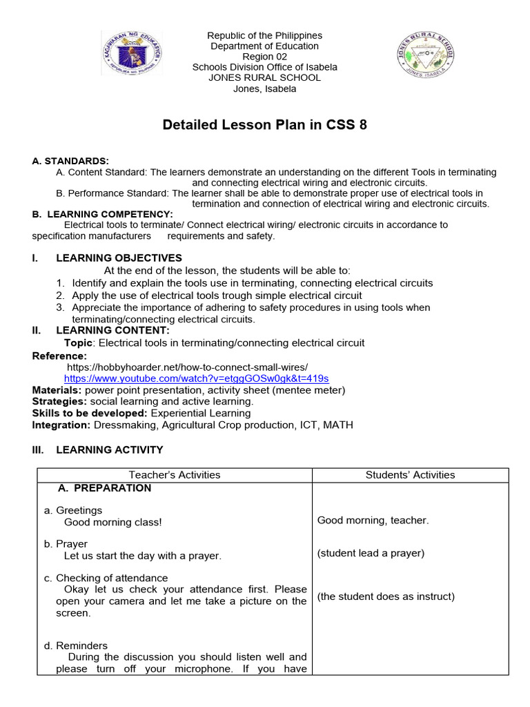 Lesson Plan in Tle | PDF
