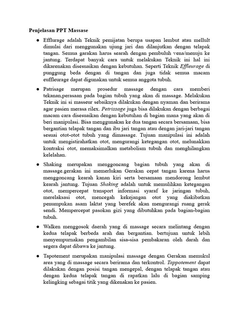 Penjelasan PPT Massase Dan Metode RICE | PDF