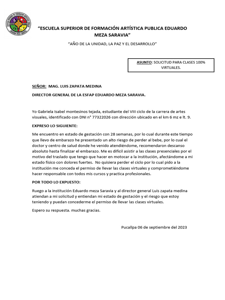 Solicitud Clases Virtuales | PDF