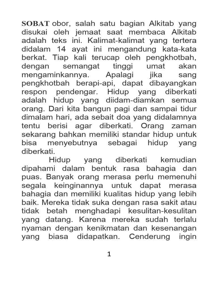 SOBAT Obor | PDF