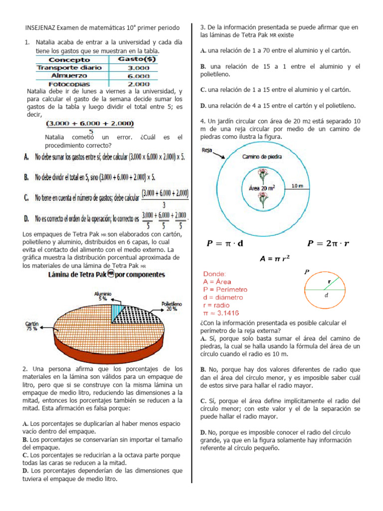 2xamen Icfes 10° Matematicas | PDF 2xamen Icfes 10° Matematicas | PDF