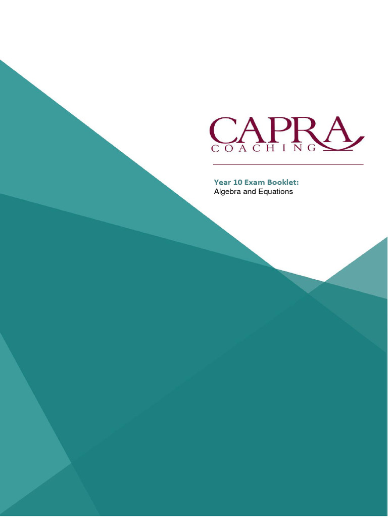 Year 10 Algebra Exam Guide | PDF