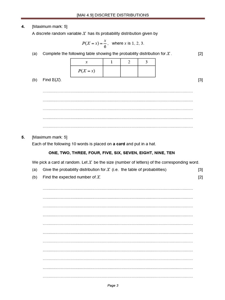 Probability Distributions - Practice | PDF