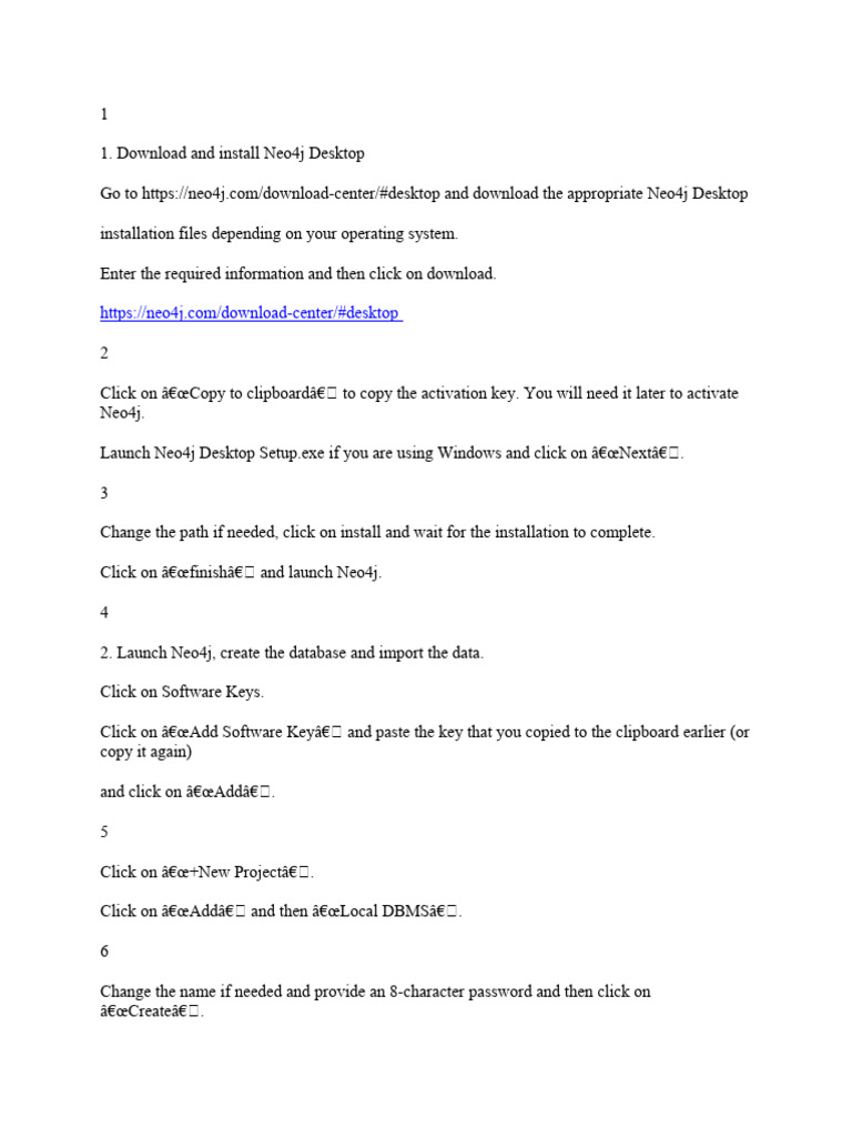 1 1 Download And Install Neo4j Desktop Go To Neo4j Com Downl Pdf Databases