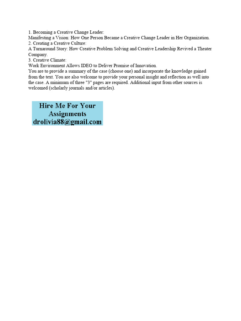 1 - Becoming A Creative Change Leader-Manifesting A Vision - How One ...