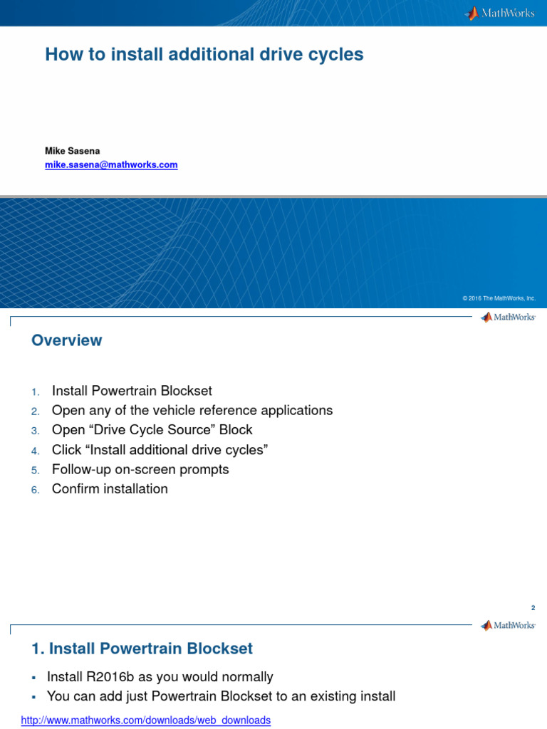 How To Install Drive Cycle Support Package | PDF