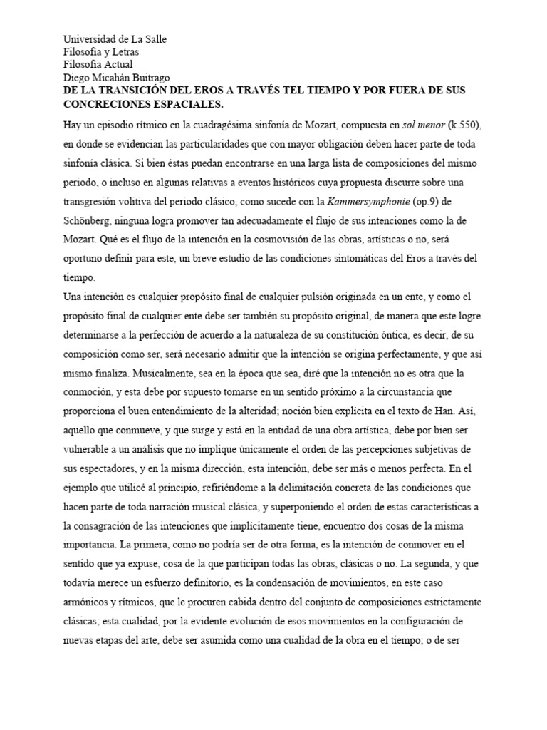 De La Transición Del Eros A Través Tel Tiempo y Por Fuera de Sus ... De La Transición Del Eros A Través Tel Tiempo y Por Fuera de Sus ...