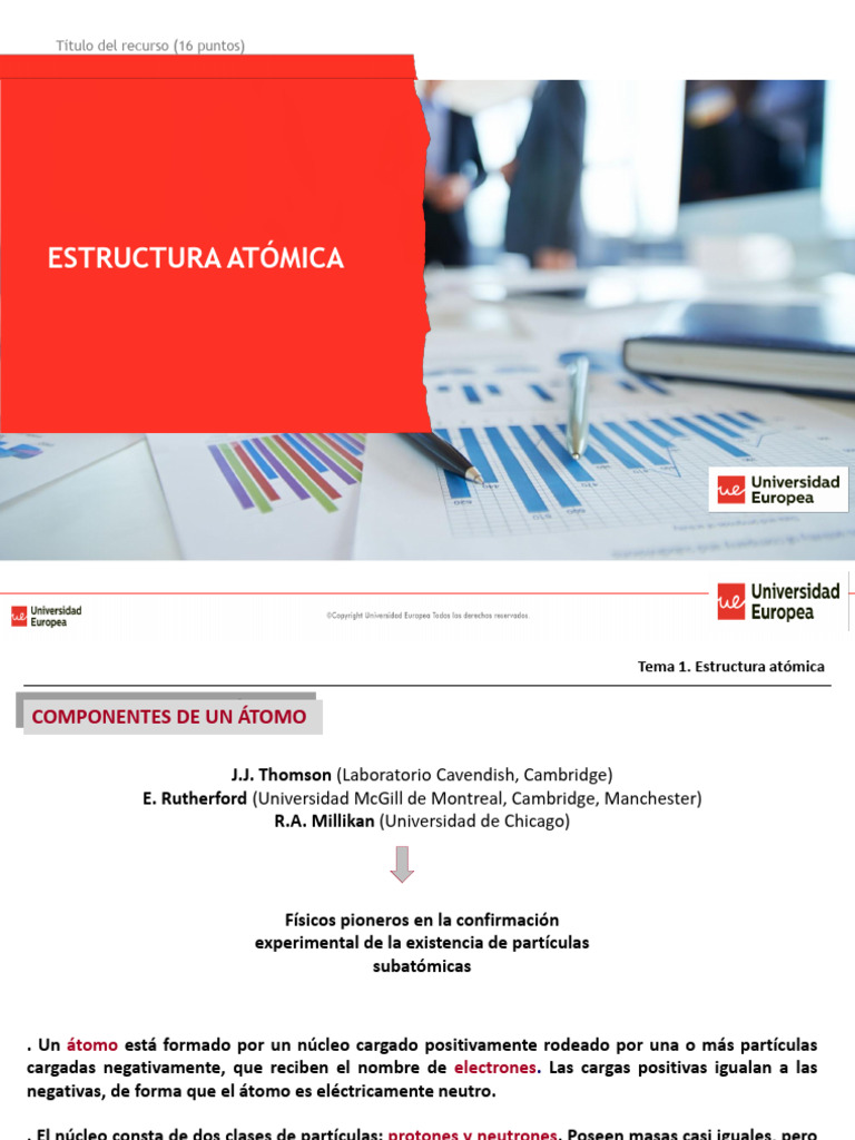 TEMA 1 Estructura atómica | PDF