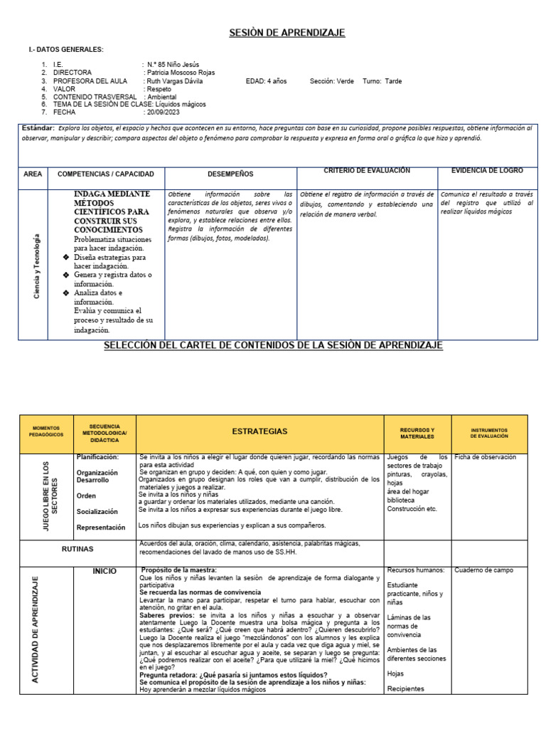 SESIÒN DE APRENDIZAJE 7 | PDF | Evaluación | Aprendizaje