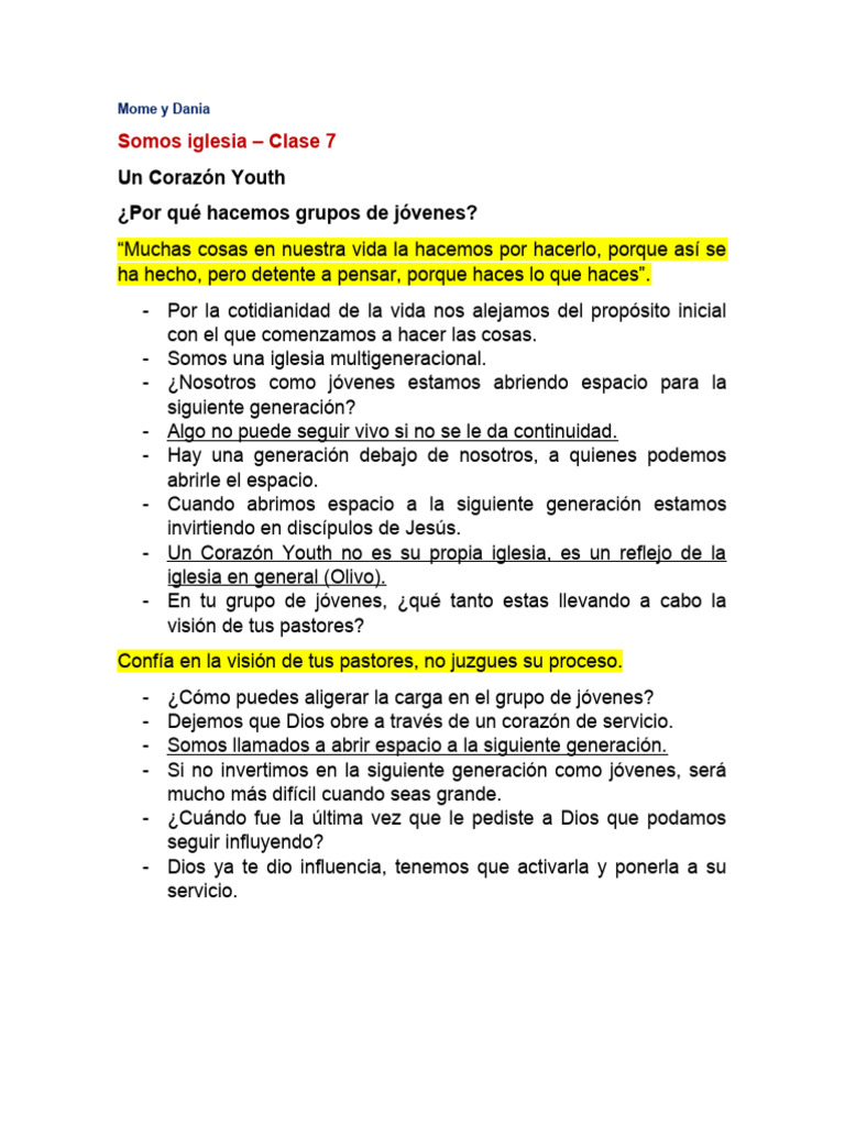 Clase 7 - Somos Iglesia | PDF