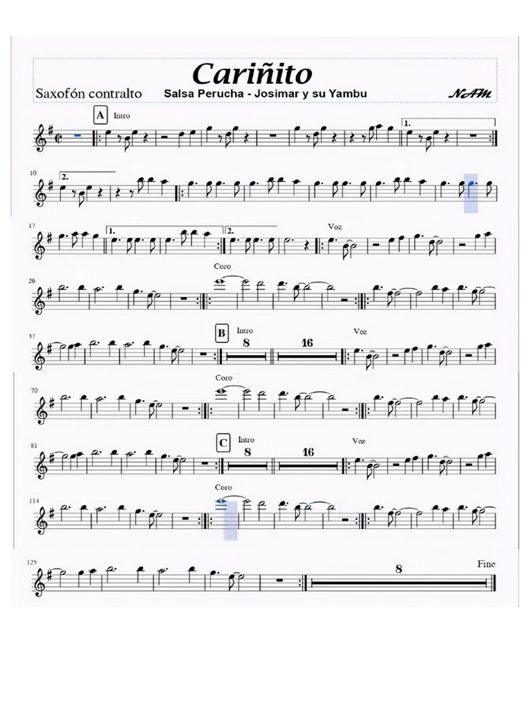 Cariñito-Sax Alto | PDF