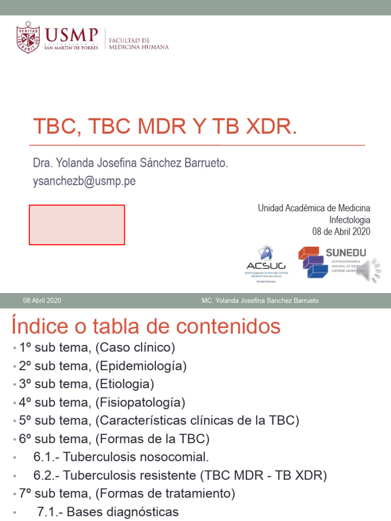 Sesion 22 TBC TBC MDR TB XDR | PDF | Tuberculosis | VIH