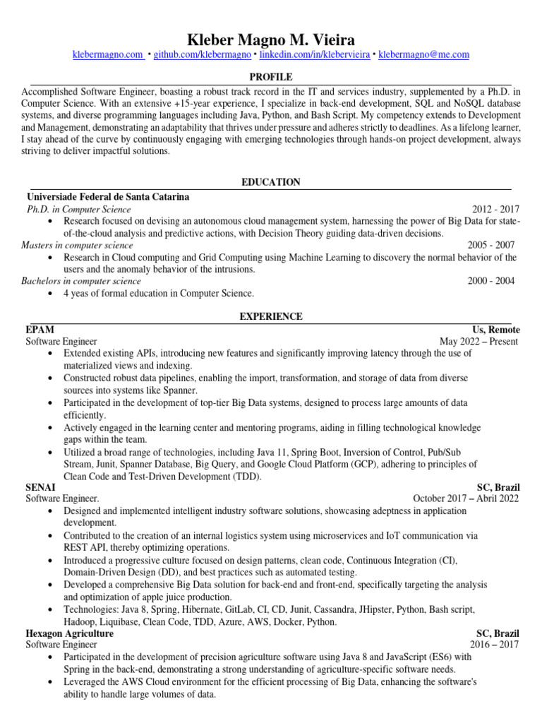 One Page Resume | PDF