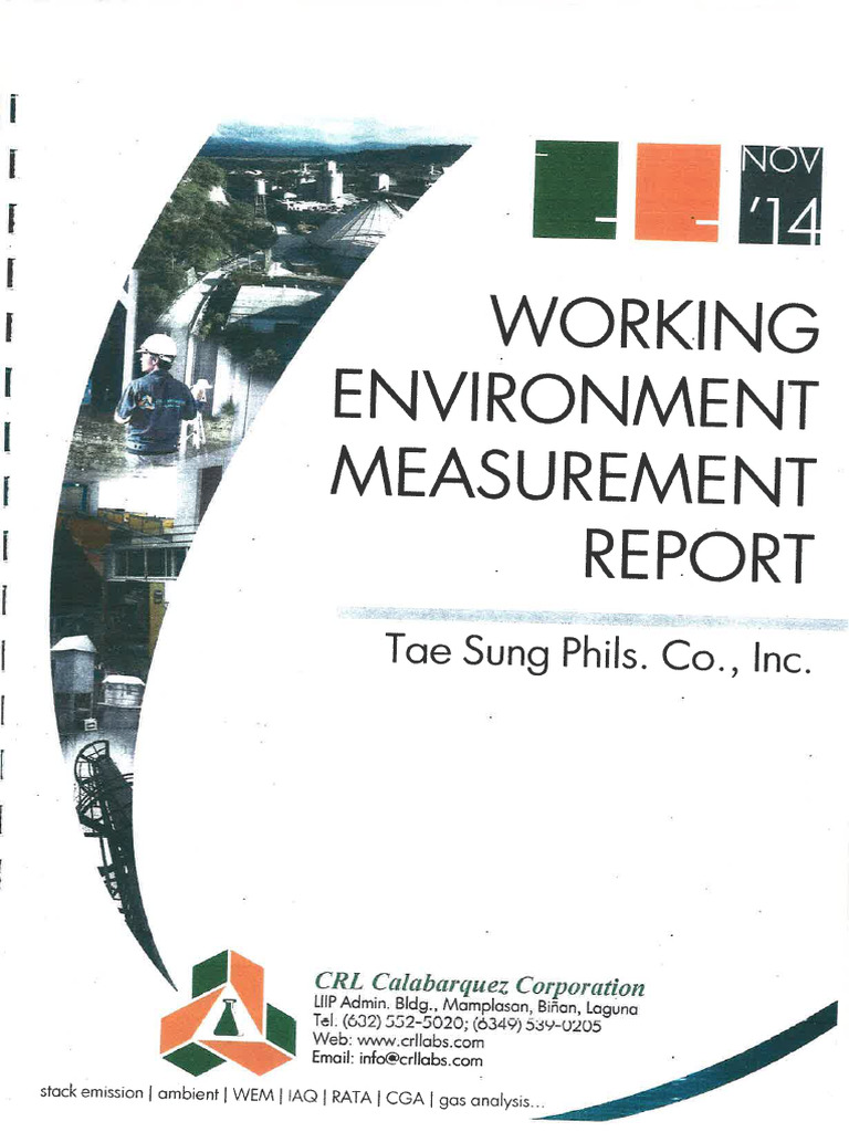 Sample WEM -Work_Environment_Measurement_Report | PDF