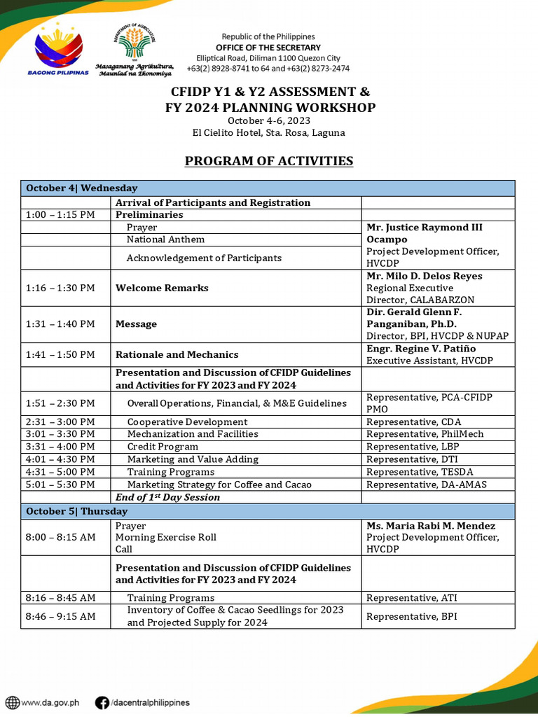 Program FY 2023 2024 CFIDP Oct. 4 6 | PDF