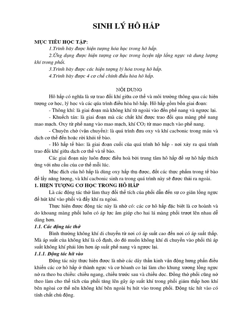 1. SL hô hấp | PDF
