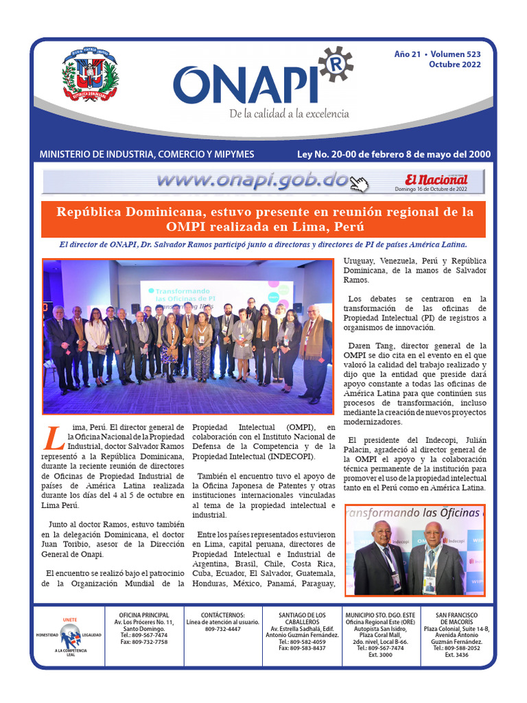 ONAPI Internet 16 de Octubre 2022 | PDF