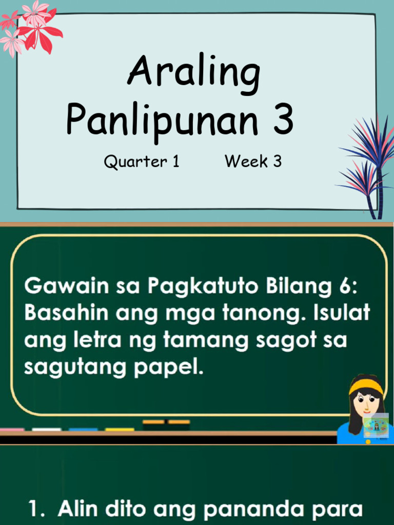 Araling Panlipunan 3: Quarter 1 Week 3 | PDF
