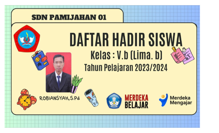 Cover Daftar Hadir Siswa | PDF