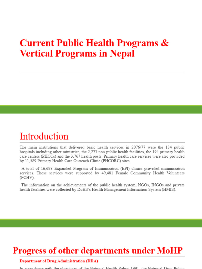 Current Public Health Programs in Nepal | PDF