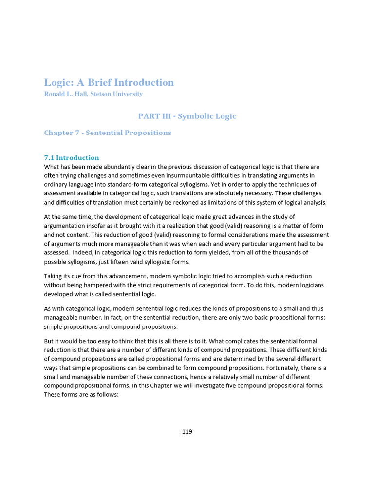 Logic Chapter 7 Font | PDF | If And Only If | Logic