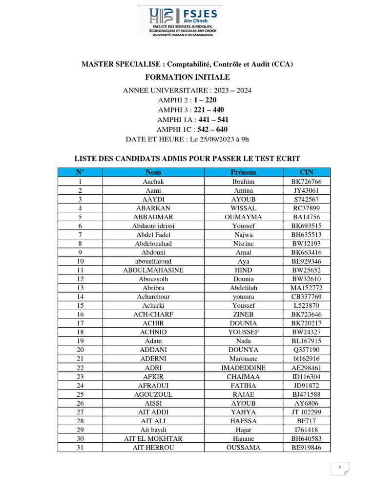 CCA Preselection | PDF