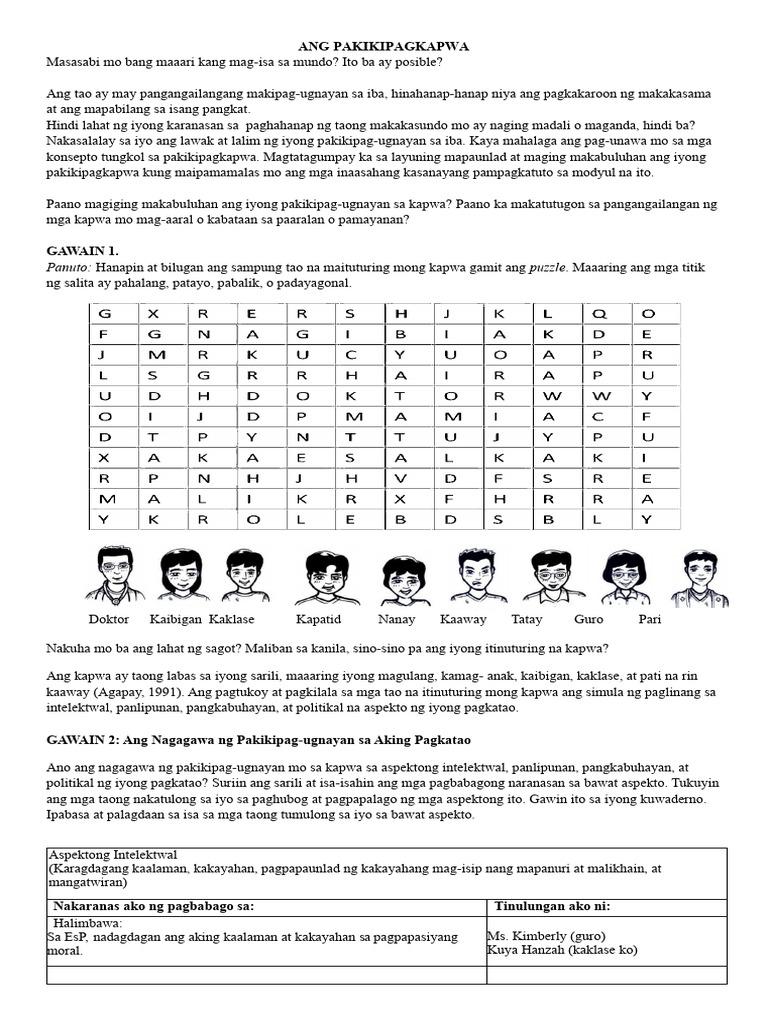 Ang Pakikipagkapwa-Gawain 1-3 | PDF