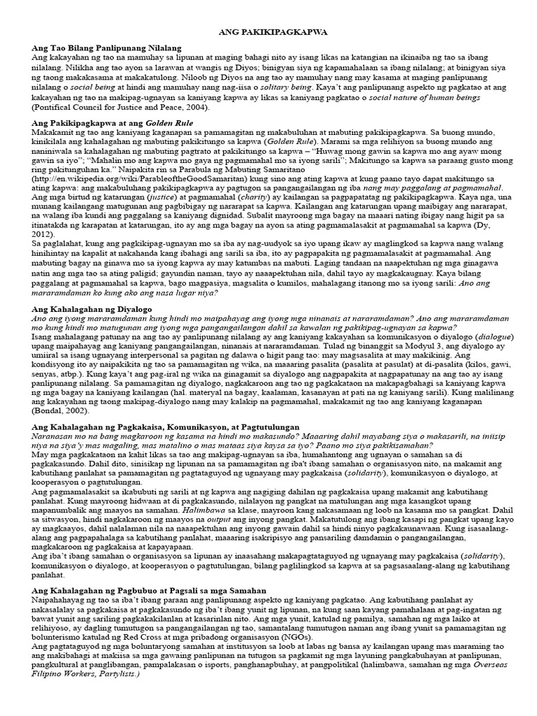 Ang Pakikipagkapwa | PDF
