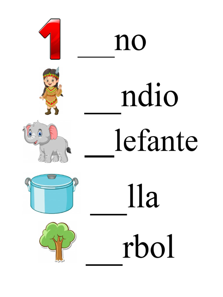 Actividad Vocales Coloca La Vocal Faltante | PDF