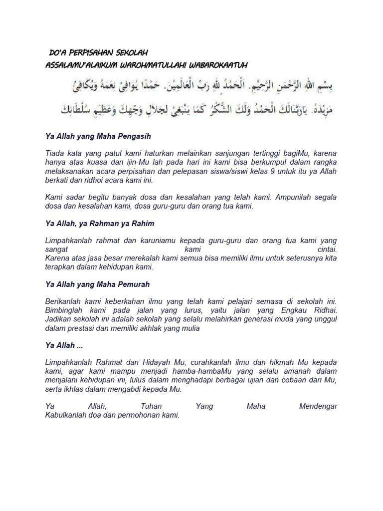 Doa Perpisahan | PDF