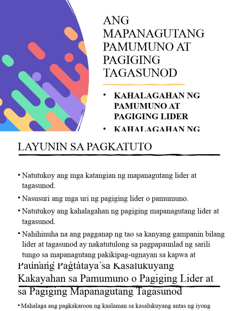 Ang Mapanagutang Pamumuno at Pagiging Tagasunod | PDF